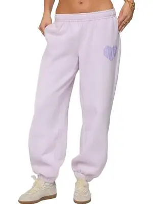EDIKTED Major Love Logo Sweatpants - Lilac