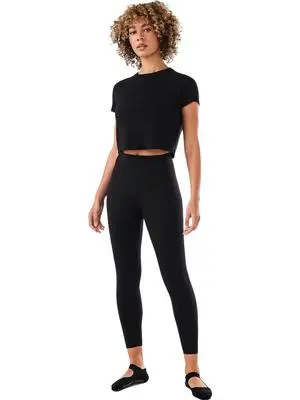 TAVI High Waisted Pocket 7/8 Legging - Ebony