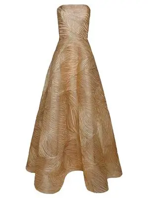 Naeem Khan Metallic Raffia Gown - Gold