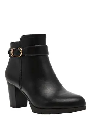 Anne Klein Rumor Platform Bootie - Black Smooth