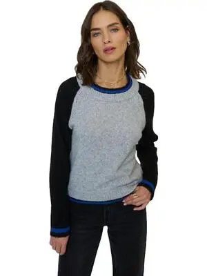 Central Park West Olivia Baseball Sweater Black/grey