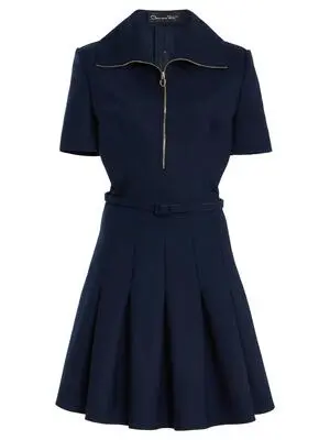 Oscar De La Renta Wool-blend Mini Dress - Navy