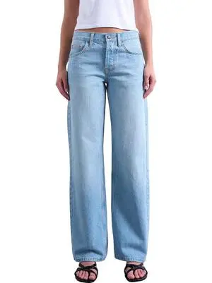 Topshop Low-rise Straight-leg Jeans - Light Blue