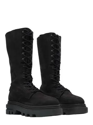 ALLSAINTS Jay Leather Combat Boots - Washed Black