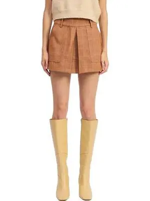 JACQUIE THE LABEL Leighton Plaid Skort - Burnt Orange