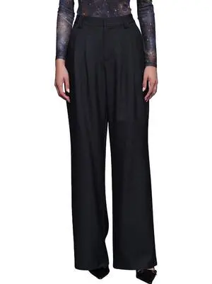 Avec Les Filles High Waist Wide Leg Pants - Heather Navy