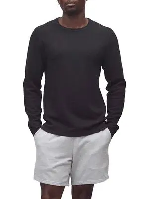 Reigning Champ Lightweight Waffle Stitch Long Sleeve T-shirt - Black