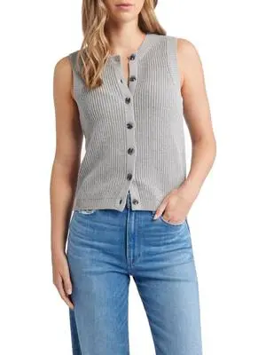 525 America Scottie Crewneck Cotton Vest - Grey Mist