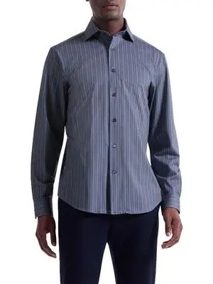 BUGATCHI Devon Ooohcotton® Chevron Illusion Print Button-up Shirt