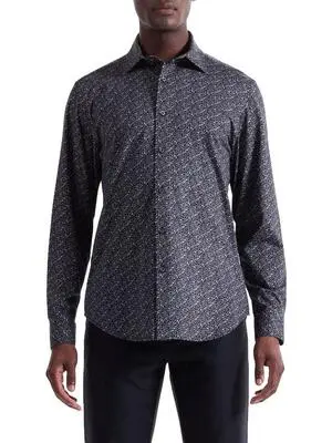 BUGATCHI James Ooohcotton® Music Print Button-up Shirt
