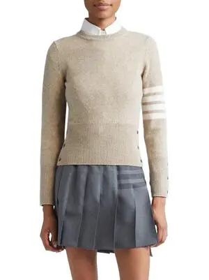 Thom Browne 4-bar Wool Sweater - Khaki