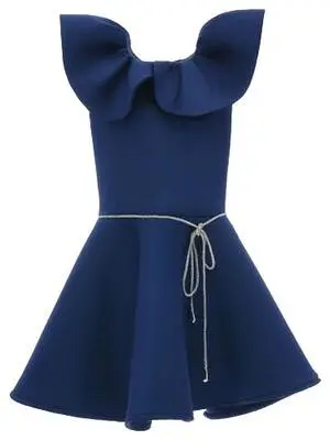 MIMI TUTU Iris Ruffle Dress - Navy