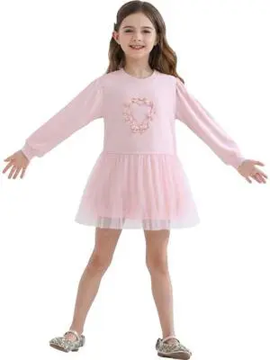 MIMI TUTU Heart Bow Dress Pink