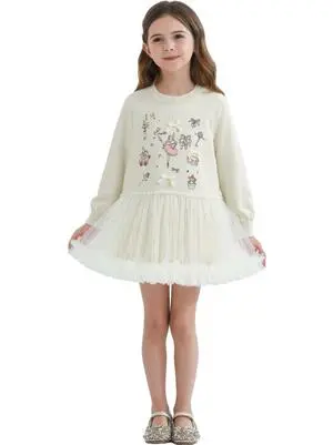 MIMI TUTU Ballet Ruffle Bow Dress - Mist