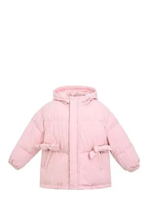 MIMI TUTU Bow Quilted Puffer Jacket - Pink