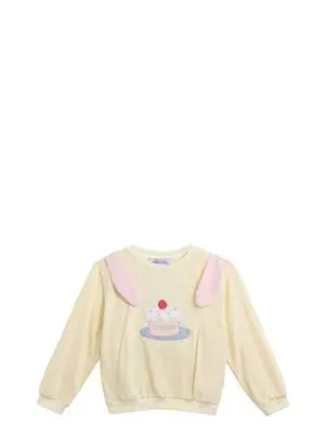 MIMI TUTU Bunny-ear Long-sleeve Sweatshirt - Cream
