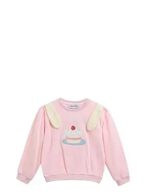 MIMI TUTU Bunny-ear Long-sleeve Sweatshirt - Pink