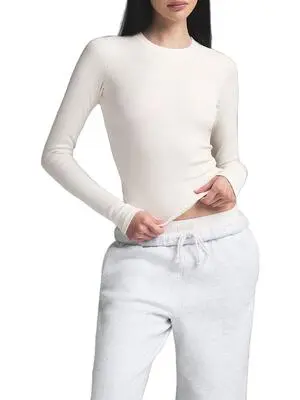SKIMS Stretch Cotton Rib Long-Sleeve T-Shirt