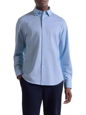 Bugatchi Jules Ooohcotton® Honeycomb Print Button-down Shirt - Sky
