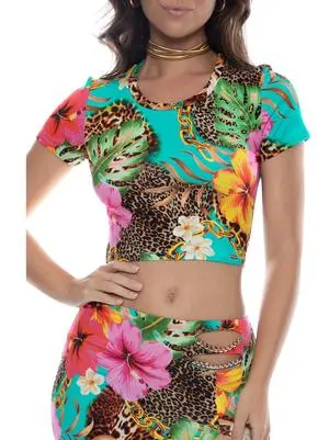 Luli Fama Printed Crop Top - Floral