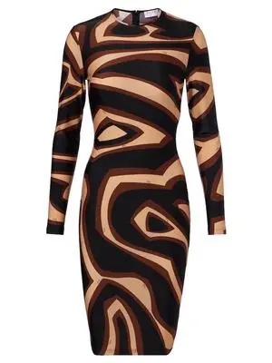 Emilio Pucci Labirinto Jersey Minidress - Brown