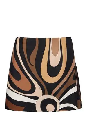 Emilio Pucci Marmo Silk Satin Miniskirt - Black