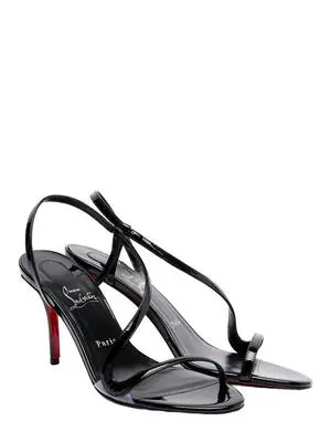 CHRISTIAN LOUBOUTIN Rosa Z 80 Patent Leather Sandals - Black