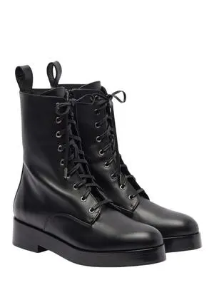 AQUAZZURA Ben 20 Leather Combat Boots