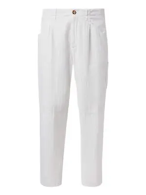 Brunello Cucinelli Cotton Straight Pants - White