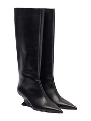 Paris Texas Nina 50 Leather Knee-high Boots - Black