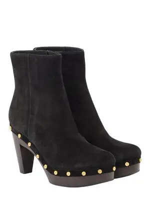 Veronica Beard Gavi Suede Ankle Boots - Black