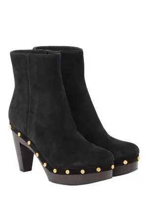 VERONICA BEARD Veronica Beard Gavi Suede Ankle Boots With Gold-Tone Studs