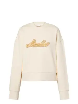 Moncler Logo Cotton Sweatshirt - White