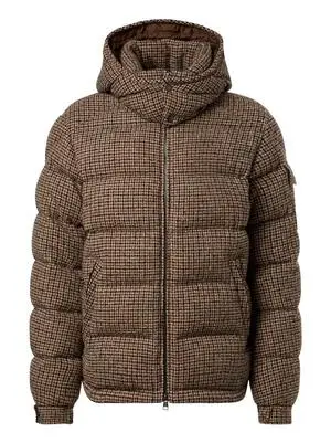 Moncler Montgenevre Checked Bouclé Down Jacket - Brown