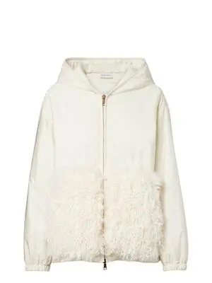 Moncler Paneled Zip-up Hoodie - White