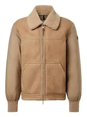 Moncler Tonnay Suede And Shearling Down Jacket - Beige