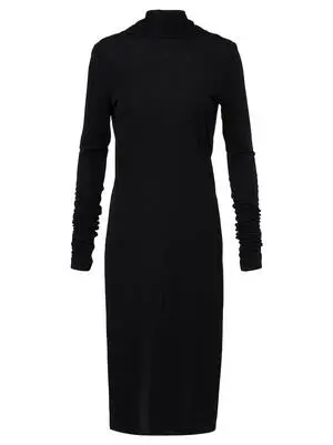 TOTEME Draped Jersey Midi Dress - Black