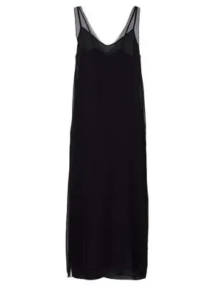 TOTEME Silk Chiffon Slip Dress - Black