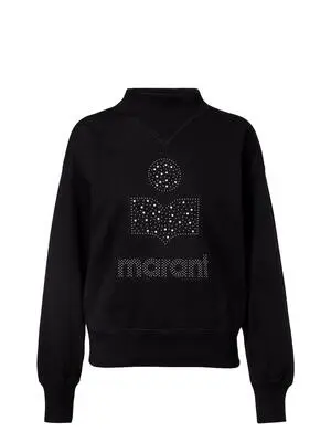 MARANT ETOILE Moby Logo Cotton-blend Fleece Sweatshirt - Black