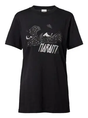 MARANT ETOILE Zoeline Printed Cotton Jersey T-shirt - Black