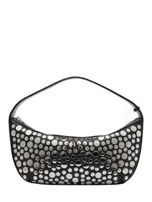 Staud Demy Small Studded Leather Shoulder Bag - Black