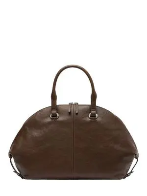 Staud Hester Leather Tote Bag - Brown