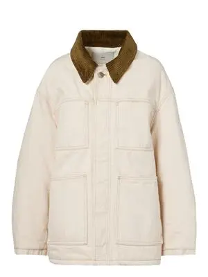 Ami Corduroy-trimmed Cotton Twill Field Jacket - Beige
