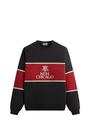 Kith Chicago Panelled Nelson Crewneck Sweatshirt - Black