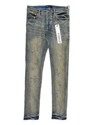 PURPLE BRAND P001iwid Industrial Worn Jeans - Dirty Mid Indigo