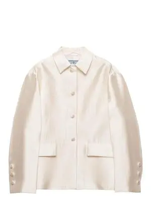 Prada Single-breasted Silk And Wool Jacket - White
