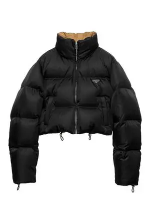 Prada Cropped Re-nylon Down Jacket - Black