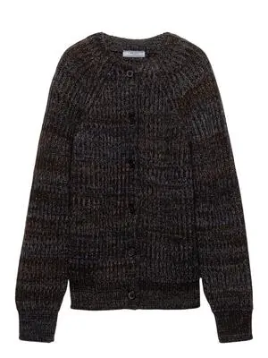Prada Mouliné Wool Cardigan - Brown