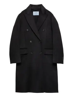 Prada Double Cashwool Double-breasted Coat - Black