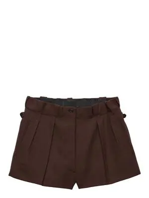 Prada Chevron Wool Shorts Ebony